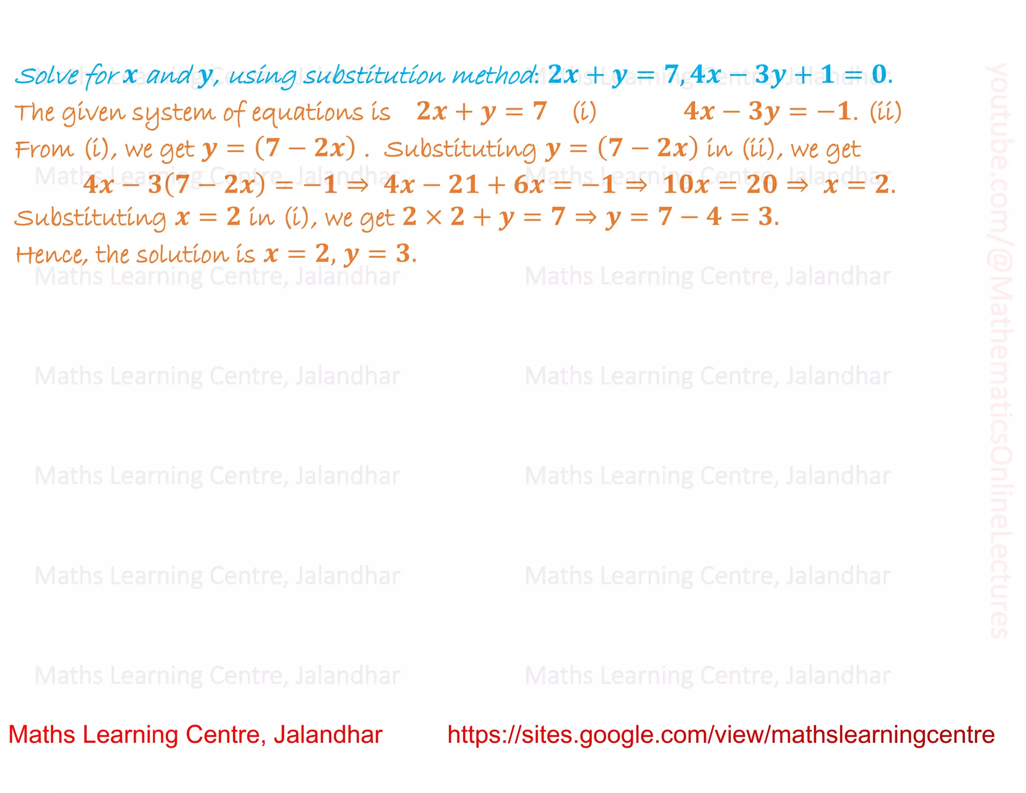 Class 10 _ Chapter 3_ Pair of linear equations in two variables ...