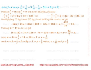 Class 10 _ Chapter 3_ Pair of linear equations in two variables ...