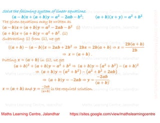 Class 10 _ Chapter 3_ Pair of linear equations in two variables (Algebraic Methods (Substitution ...