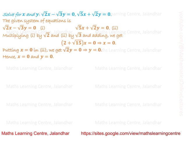 Class 10 Chapter 3 Pair Of Linear Equations In Two Variables