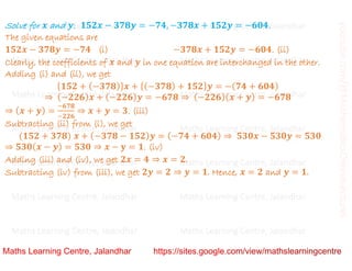 Class 10 _ Chapter 3_ Pair of linear equations in two variables ...