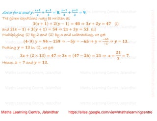 Class 10 _ Chapter 3_ Pair of linear equations in two variables ...