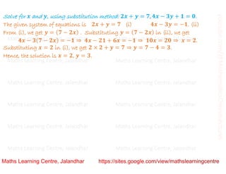 Class 10 _ Chapter 3_ Pair of linear equations in two variables ...