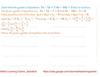 Class 10 _ Chapter 3_ Pair of linear equations in two variables (Cross multiplication) and ...