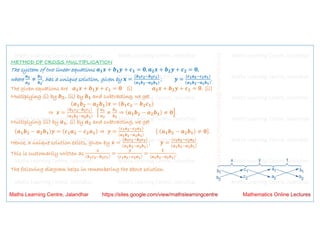 Class 10 _ Chapter 3_ Pair of linear equations in two variables (Cross multiplication) and ...