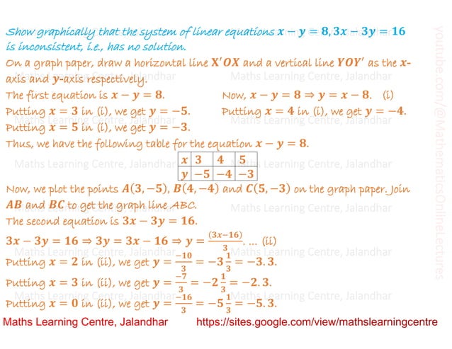 Class 10 _ Chapter 3_ Pair of linear equations in two variables (Simultaneous linear equations ...