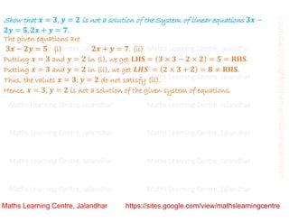 Class 10 _ Chapter 3_ Pair of linear equations in two variables (Simultaneous linear equations ...