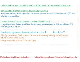 Class 10 _ Chapter 3_ Pair of linear equations in two variables ...