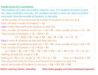 Class 10 _ Chapter 3_ Pair of linear equations in two variables (Word Problems (Based on Money ...