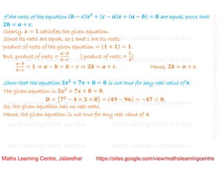 Class 10 _ Chapter 4_ Quadratic equations (completing the squares ...