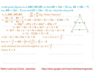 Class 10 _ Chapter 6_ Triangle_Basic Proportionality Theorem_Lecture 1 | PPT