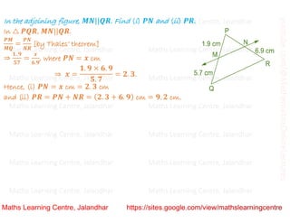 Class 10 _ Chapter 6_ Triangle_Basic Proportionality Theorem_Lecture 1 | PPT