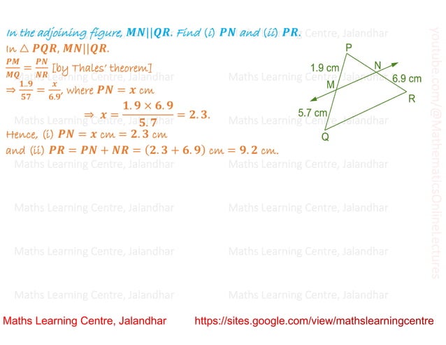 Class 10 _ Chapter 6_ Triangle_Basic Proportionality Theorem_Lecture 1 | PPT