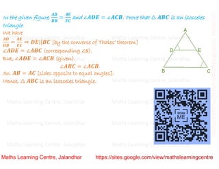 Class 10 _ Chapter 6_ Triangle_Basic Proportionality Theorem_Lecture 1 | PPT