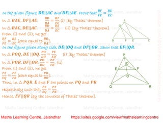 Class 10 _ Chapter 6_ Triangle_Basic Proportionality Theorem_Lecture 1 | PPT
