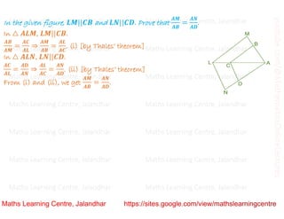 Class 10 _ Chapter 6_ Triangle_Basic Proportionality Theorem_Lecture 1 | PPT