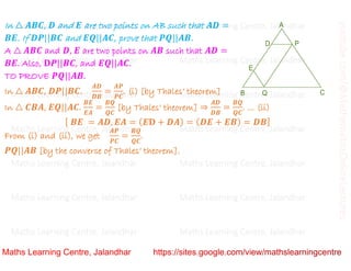 Class 10 _ Chapter 6_ Triangle_Basic Proportionality Theorem_Lecture 1 | PPT