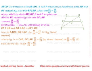Class 10 _ Chapter 6_ Triangle_Basic Proportionality Theorem_Lecture 1 | PPT