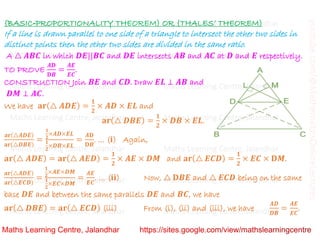 Class 10 _ Chapter 6_ Triangle_Basic Proportionality Theorem_Lecture 1 | PPT