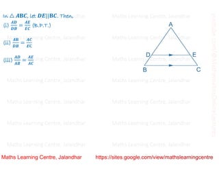 Class 10 _ Chapter 6_ Triangle_Basic Proportionality Theorem_Lecture 1 | PPT