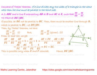 Class 10 _ Chapter 6_ Triangle_Basic Proportionality Theorem_Lecture 1 | PPT
