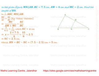 Class 10 _ Chapter 6_ Triangle_Basic Proportionality Theorem_Lecture 1 | PPT