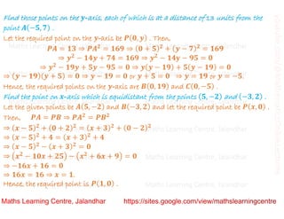 Class 10_Chapter 7_Coordinate geometry (Distance formula) Lecture 1 | PPT