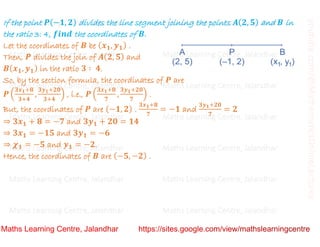Class 10 _ Chapter 7_ Coordinate geometry_Section formula_Lecture 2 | PPT