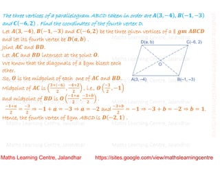 Class 10 _ Chapter 7_ Coordinate geometry_Section formula_Lecture 2 | PPT