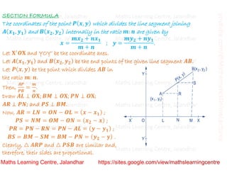Class 10 _ Chapter 7_ Coordinate geometry_Section formula_Lecture 2 | PPT