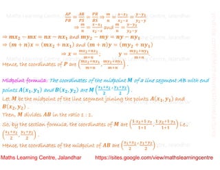 Class 10 _ Chapter 7_ Coordinate geometry_Section formula_Lecture 2 | PPT