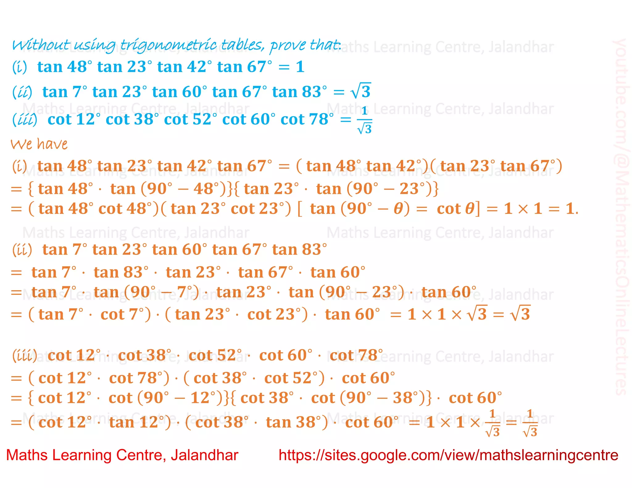Class 10_Chapter 8_Introduction to trigonometry_Particular angles ...