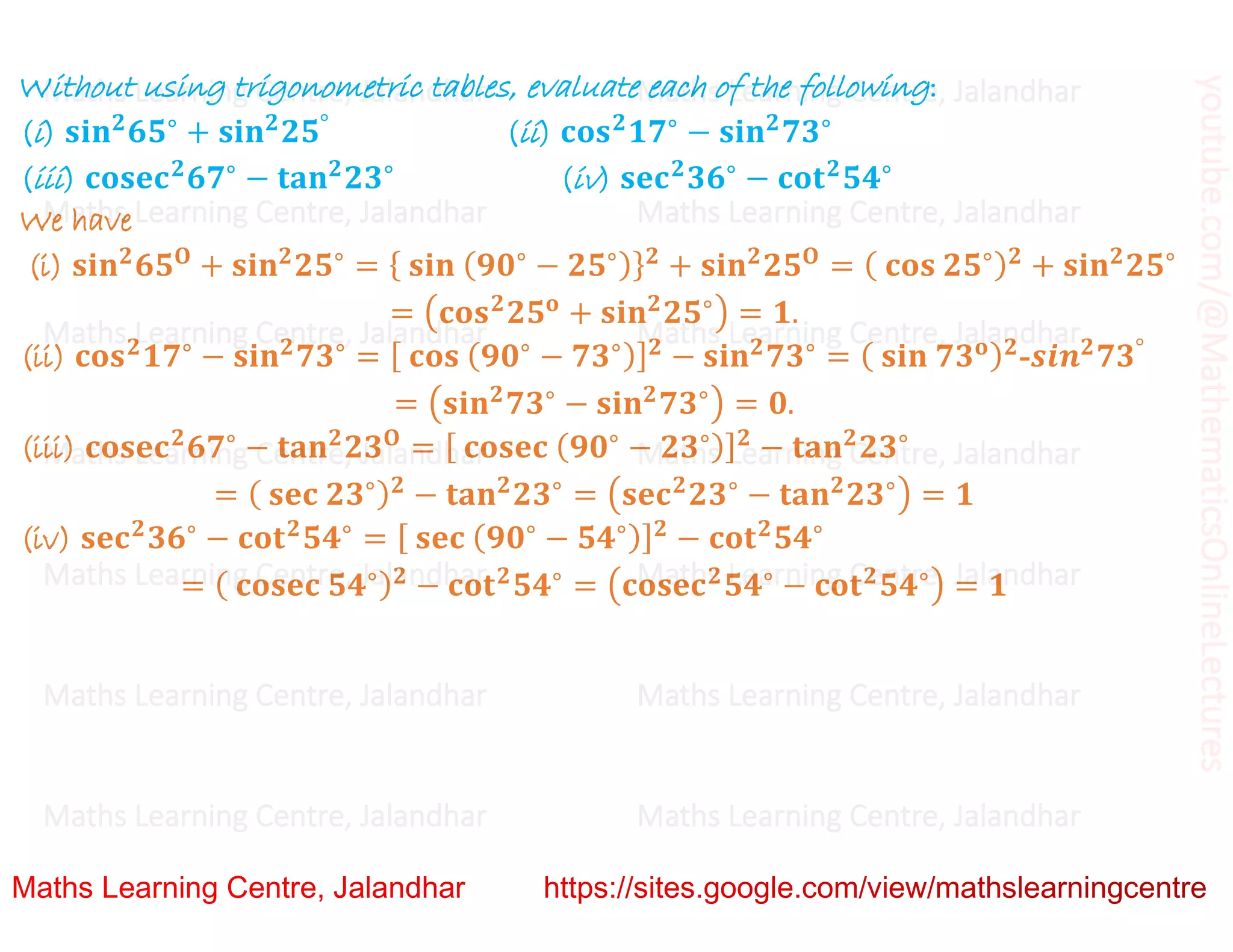 Class 10_Chapter 8_Introduction to trigonometry_Particular angles ...