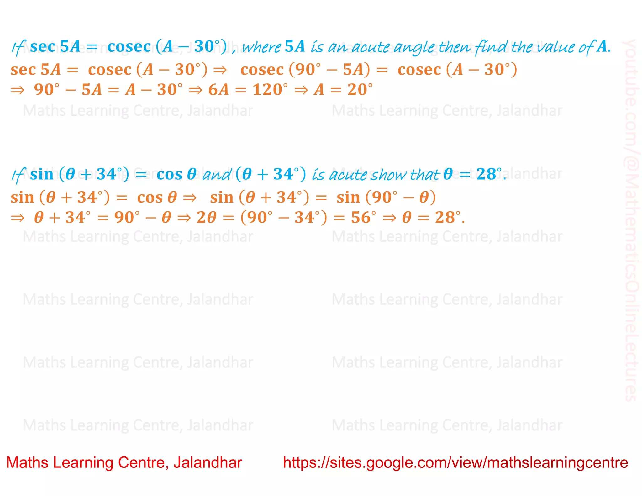 Class 10_Chapter 8_Introduction to trigonometry_Particular angles ...