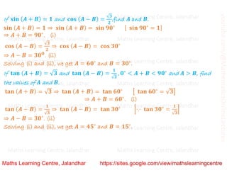 Class 10_Chapter 8_Introduction to trigonometry_Particular angles, complementary angles Lecture ...