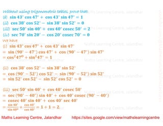 Class 10_Chapter 8_Introduction to trigonometry_Particular angles ...