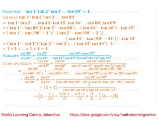 Class 10_Chapter 8_Introduction to trigonometry_Particular angles, complementary angles Lecture ...