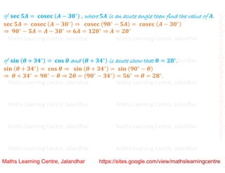 Class 10_Chapter 8_Introduction to trigonometry_Particular angles ...