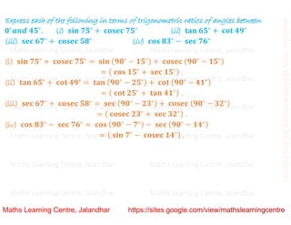 Class 10_Chapter 8_Introduction to trigonometry_Particular angles ...