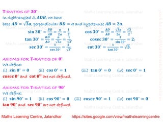 Class 10_Chapter 8_Introduction to trigonometry_Particular angles, complementary angles Lecture ...