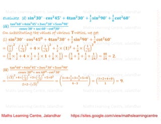 Class 10_Chapter 8_Introduction to trigonometry_Particular angles, complementary angles Lecture ...