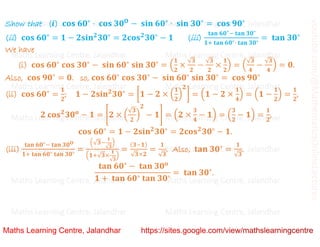 Class 10_Chapter 8_Introduction to trigonometry_Particular angles, complementary angles Lecture ...