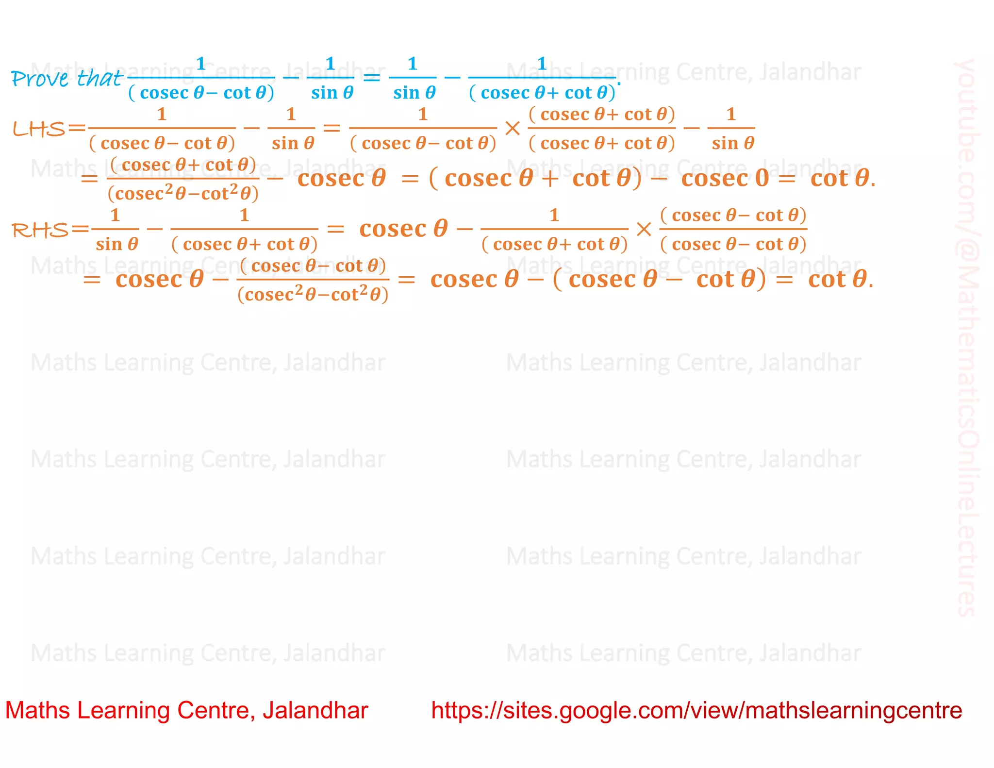 Class 10 Chapter 8 Introduction To Trigonometry Trigonometric Identities Lecture 3 Pdf