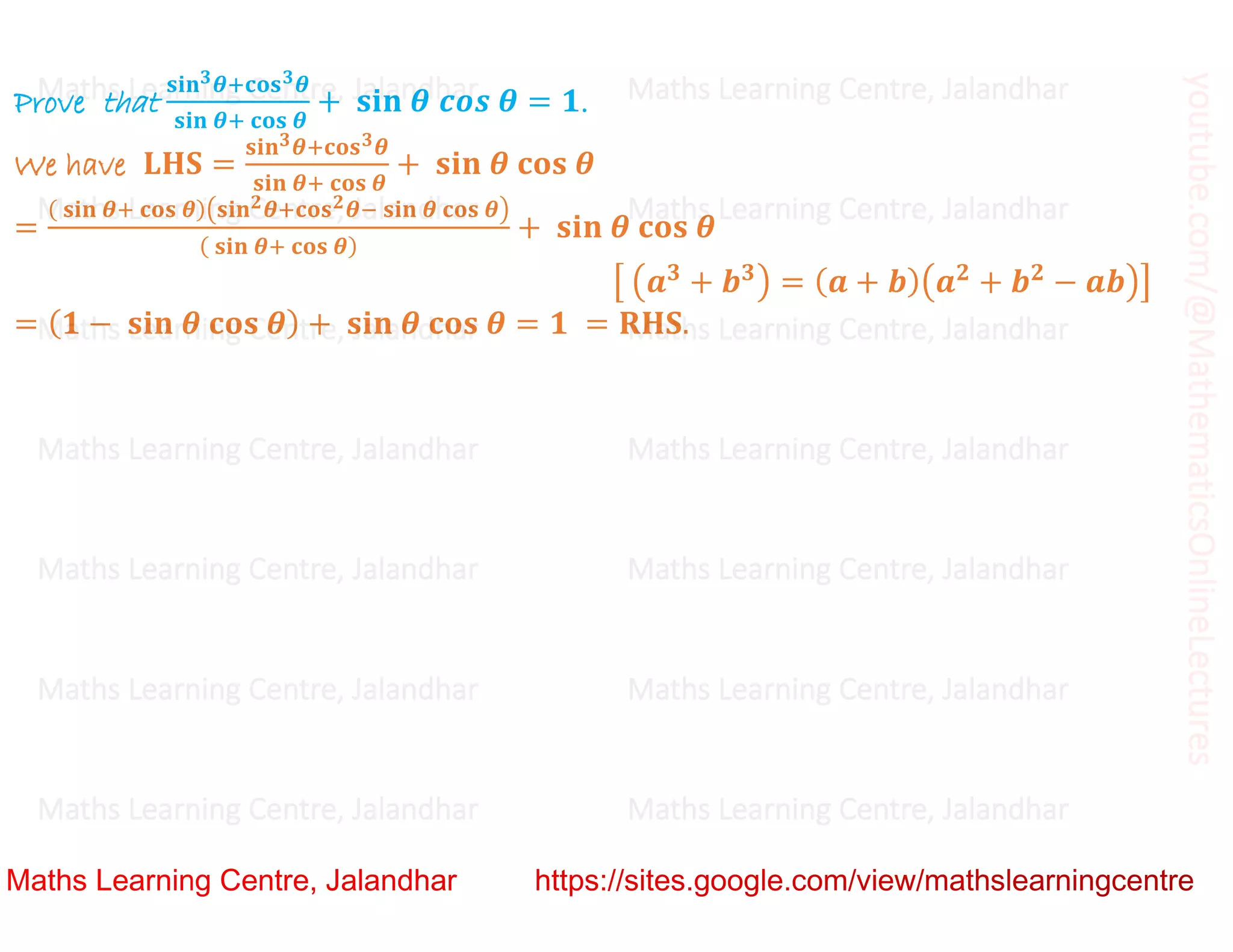Class 10 Chapter 8 Introduction To Trigonometry Trigonometric Identities Lecture 3 Pdf