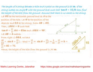 Class 10_Chapter 9_Some Applications of Trigonometry (angle of ...