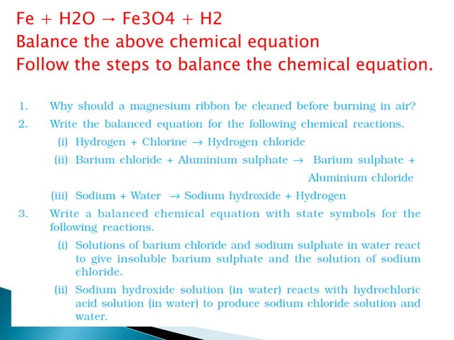 Class 10 chemical reactions and equations | PPT