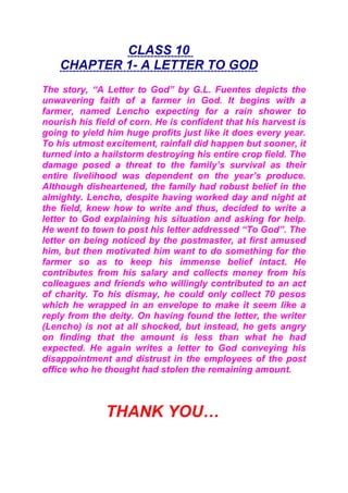 CLASS 10 English Chapter 1 SUMMARY.doc