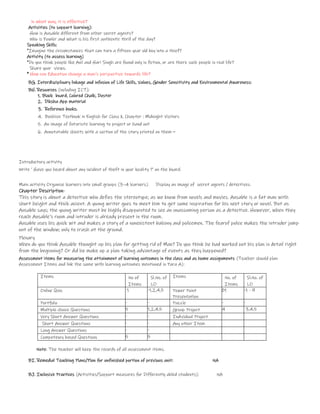 Class 10 English lesson plans | DOCX