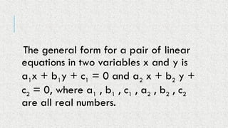 Class 10 linear equation in two variables | PPTX