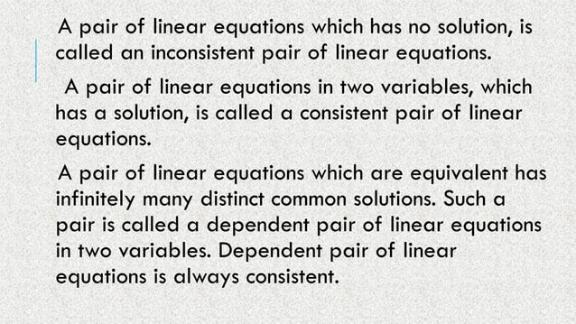 Class 10 linear equation in two variables | PPTX | Physics | Science